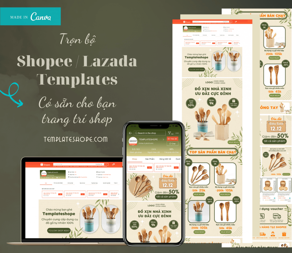 Shopee/Lazada Templates ngành Nhà cửa & đời sống, Sắc đẹp, Sức khoẻ ...