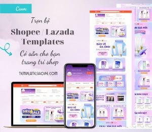 Shopee/Lazada Templates ngành Sắc đẹp, mỹ phẩm, sức khoẻ, thời trang nữ ...