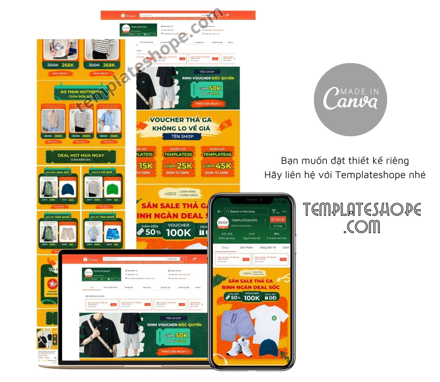 Shopee/Lazada template ngành thời trang nam, giày dép nam, balo & túi ...