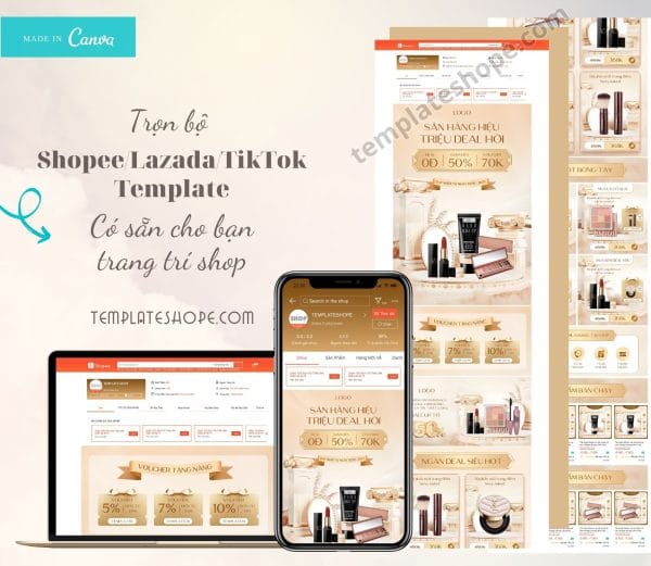 Template trang trí shop ngành sắc đẹp, sức khỏe, phụ kiện & trang sức ...